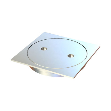 Brass Square Clear Out Floor Waste 100mm Chrome