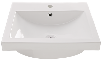 Everhard Virtue Square Insert Basin 1 Tap Hole w/Chrome Plug and Waste