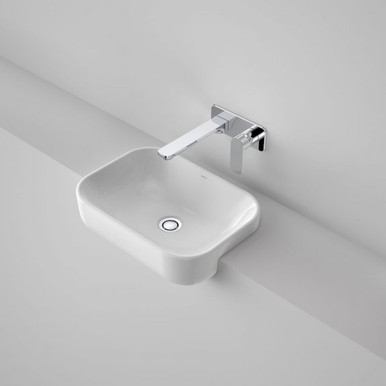 Caroma Luna Semi Recessed Basin Landing White NTH in White