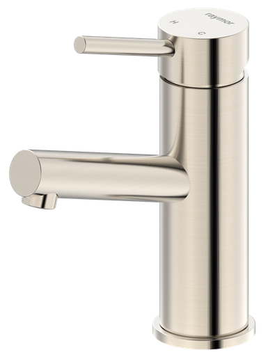 Raymor Projix Angled Swivel Basin Mixer Brushed Nickel LF in Brushed Nickel
