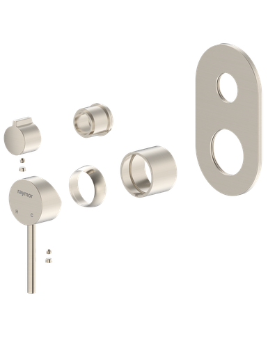 Raymor Projix Wall Mixer With Diverter (Trim Kit Only) Brushed Nickel ...