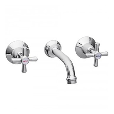 Essentials Easyclean Bath Set w/Handle & Button Chrome