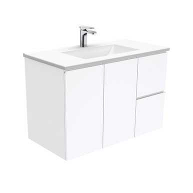 Fienza Vanessa 900mm Poly-Marble Moulded Basin-Top Single Bowl ...