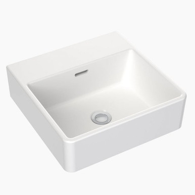 Clark Square Wall Basin 400mm with Overflow and Chrome Plug and Waste ...