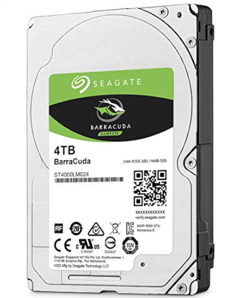 Seagate ST4000LM024 4TB BarraCuda 5400 RPM 128MB Cache SATA 6.0Gb/s 2.5 ...