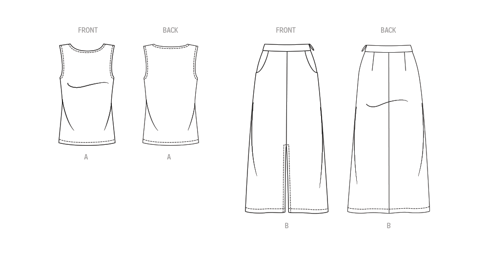 N6757 | Misses' Top and Skirt | New Look