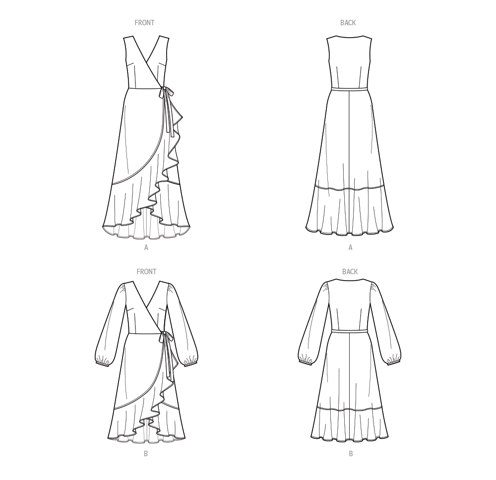 N6750 | Misses' Wrap Dress With Length and Sleeve Variations | New Look