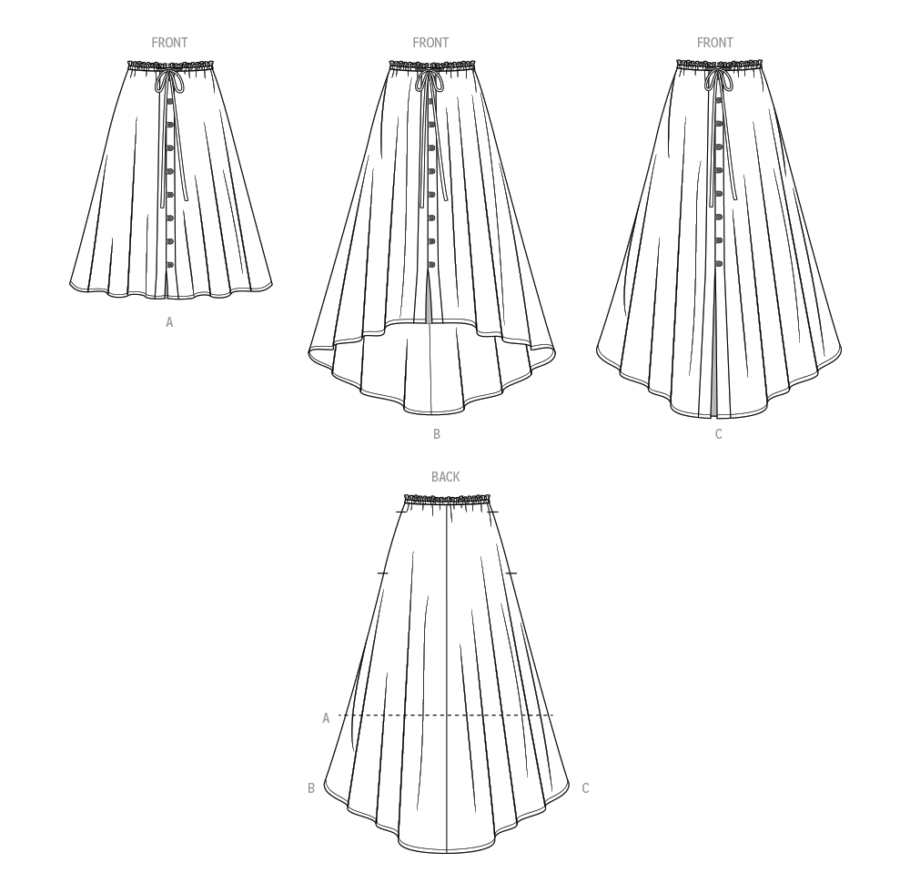 S9786 | Misses' Skirt With Hemline Variations | Simplicity