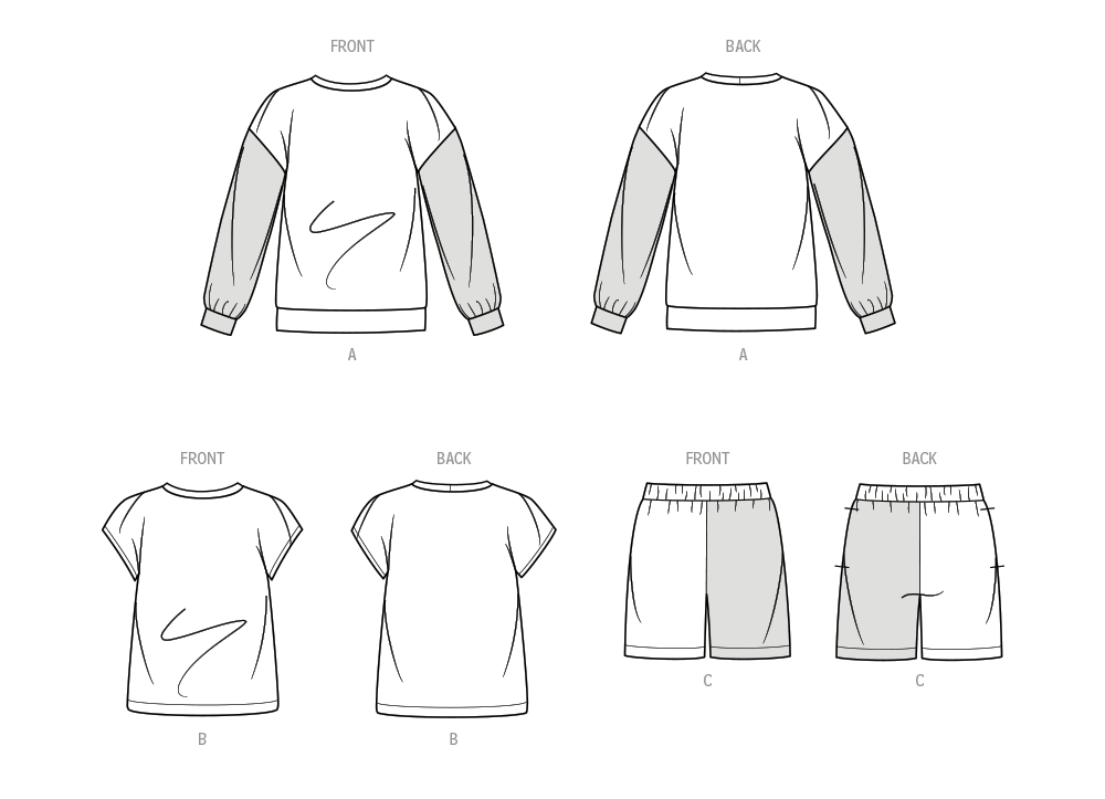 S9801 | Girls' and Boys' Sweatshirts and Shorts | Simplicity
