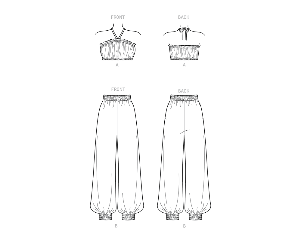 S9268 (PDF) | Simplicity Sewing Pattern Misses' Bra Top & Gathered ...