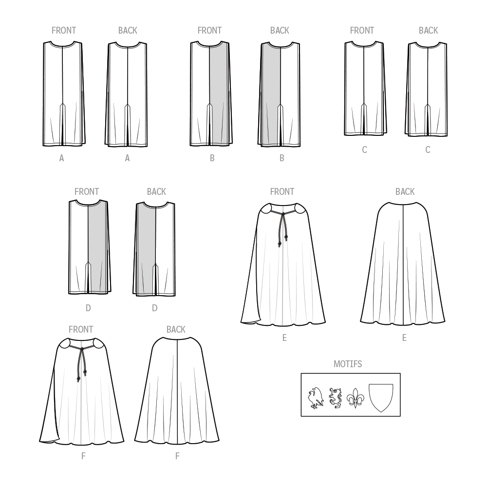 S9775 (PDF) | Unisex Tabards, Capes and Heraldic Shields | Simplicity