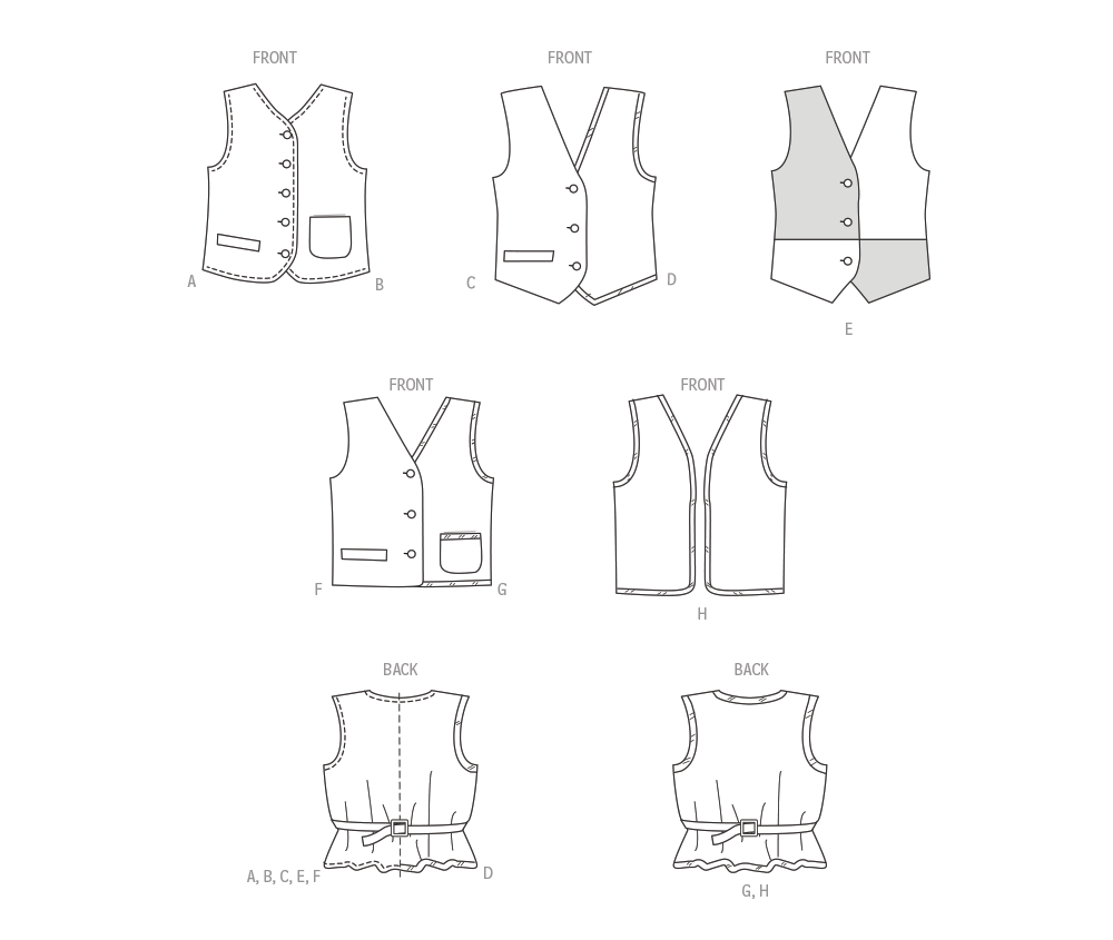 M8442 (PDF) | Misses' and Men's Lined Vests | McCall's