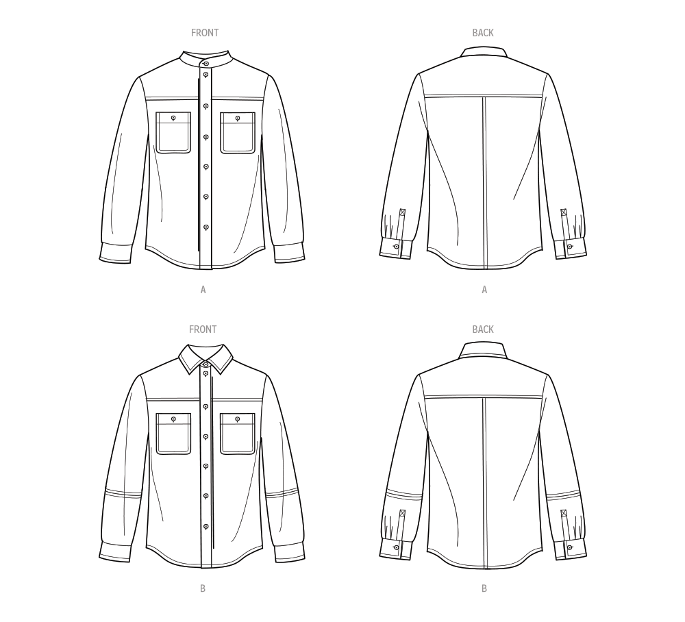 S9858 (PDF) | Unisex Shirts | Simplicity