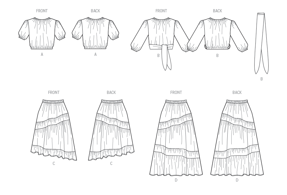 M8482 | Misses' Tops and Skirts | McCall's