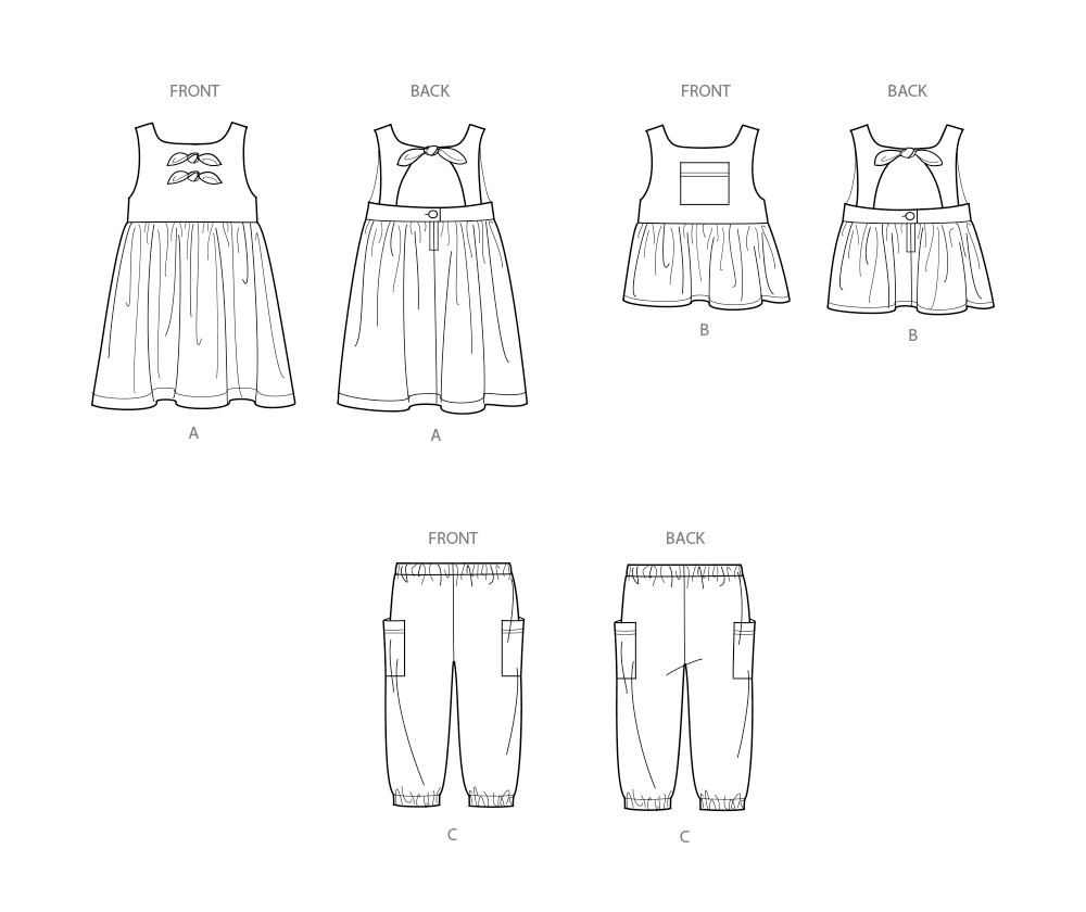 S9932 | Toddlers' Dress, Top and Pants | Simplicity