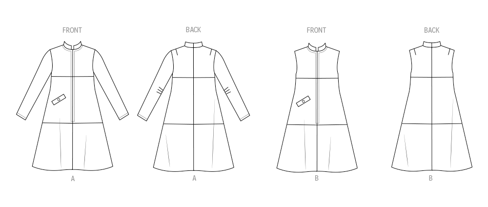 B6991 | Misses' 60s One-Piece Dress with Sleeve Variations | Butterick