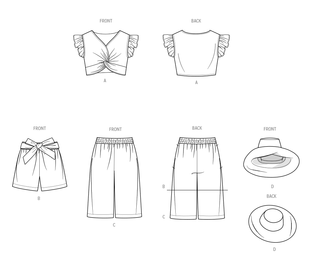 S9961 | Simplicity Sewing Pattern Toddlers' Shorts, Pants, Hat and Knit ...