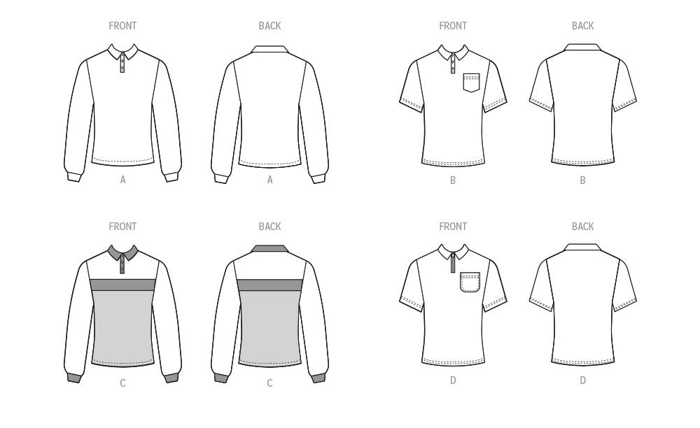 M8518 (PDF) | McCall's Sewing Pattern Men's Polo Shirts | McCall's