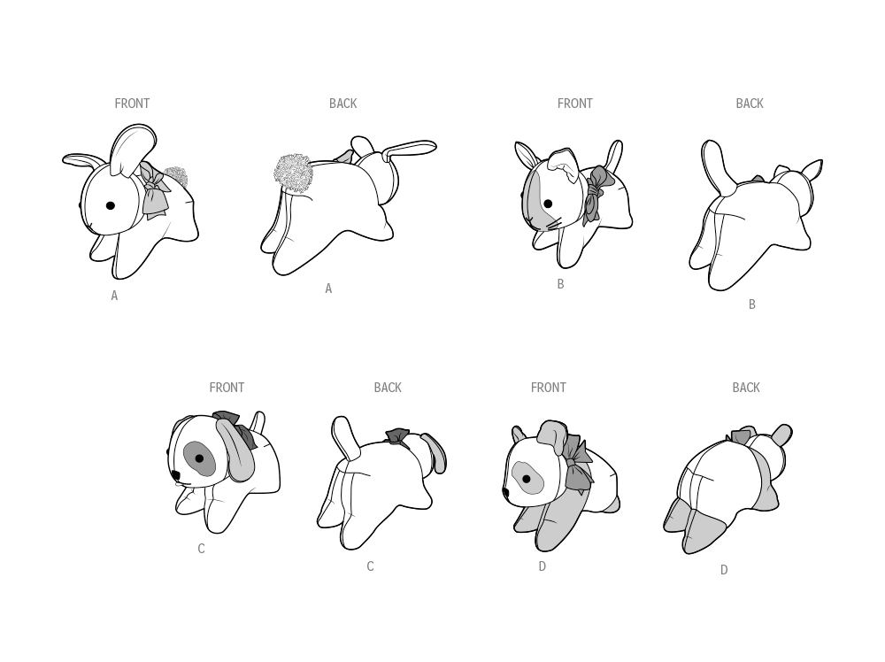 S3023 (PDF) | Simplicity Sewing Pattern Plush Pets by Elaine Heigl ...