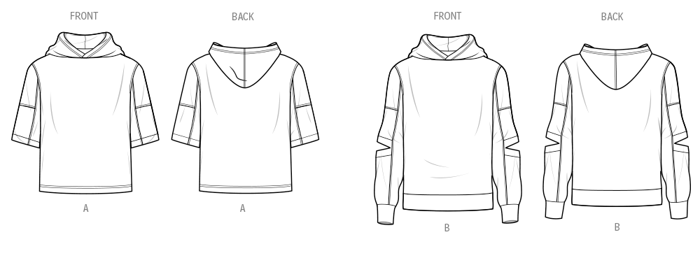 S3012 | Simplicity Sewing Pattern Unisex Hoodies | Simplicity