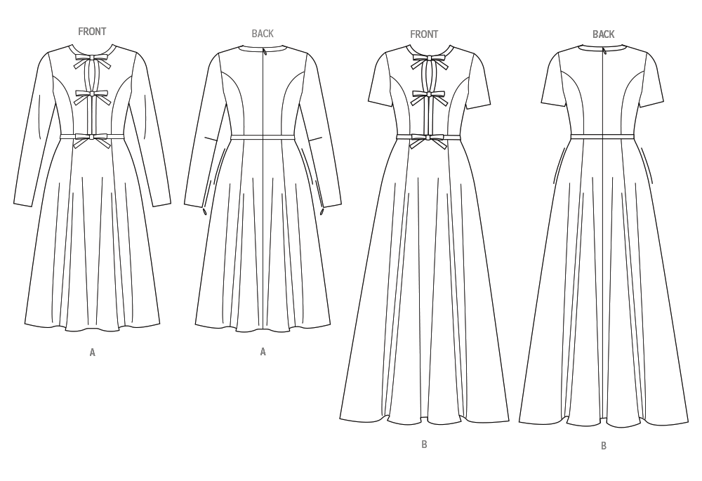 V2044 (PDF) | Vogue Patterns Misses' Dress with Sleeve and Length ...
