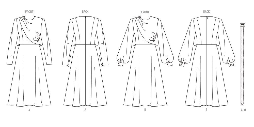 V2043 | Vogue Patterns Misses' Dresses and Belt | Vogue Patterns