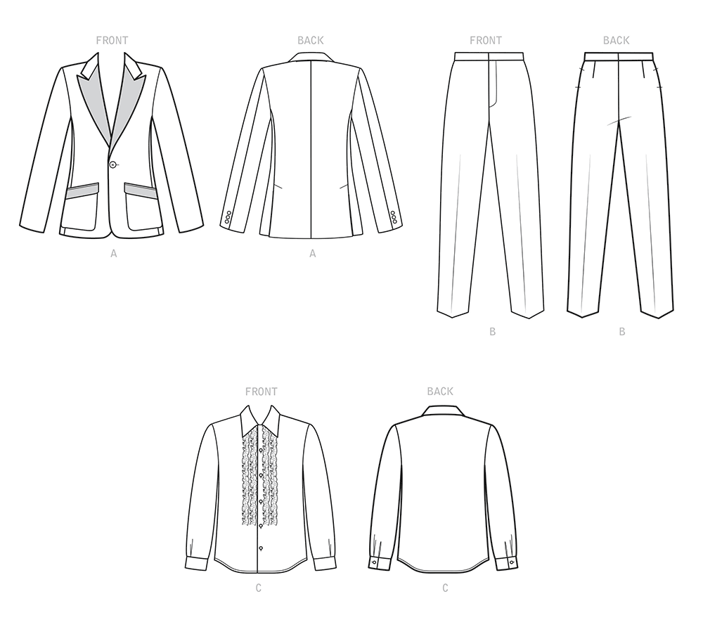 S9170 (PDF) | Simplicity Sewing Pattern Men's Tuxedo Costumes | Simplicity