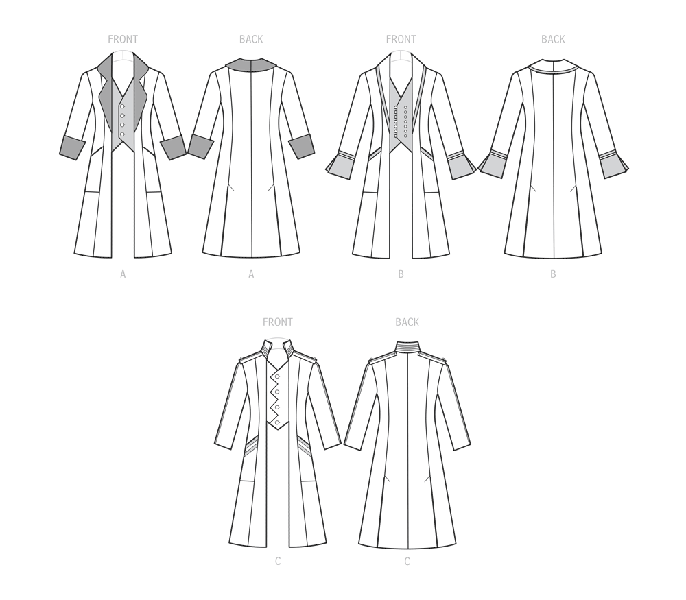 S9630 (PDF) | Men's Costume Coats | Simplicity