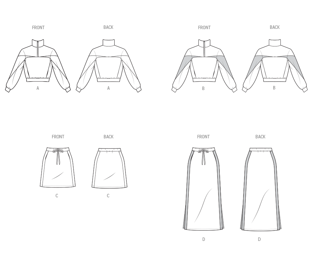 S3035 (PDF) | Simplicity Sewing Pattern Misses' Knit Tops and Skirts ...