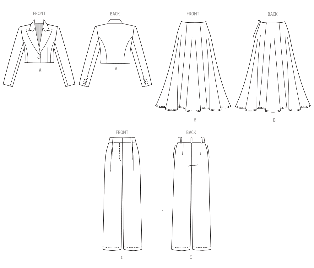 B7012 | Misses' Jacket, Skirt, and Pants | Butterick