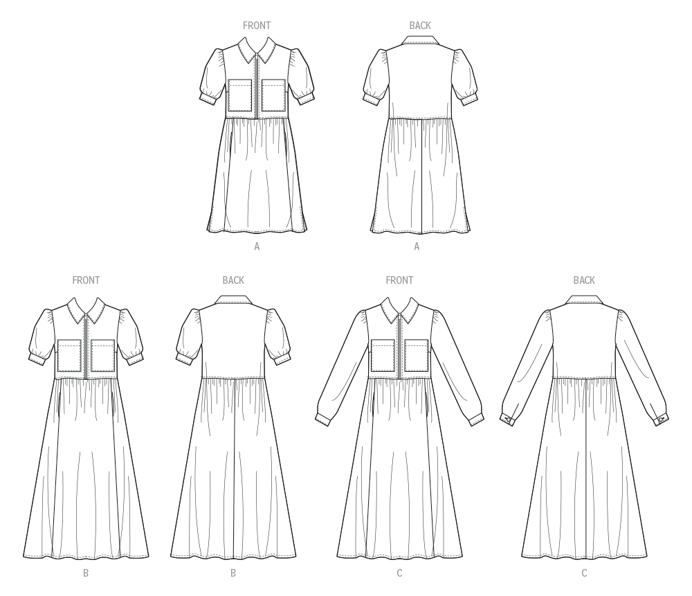 M8553 | McCall's Sewing Pattern Misses' Dress with Sleeve and Length ...