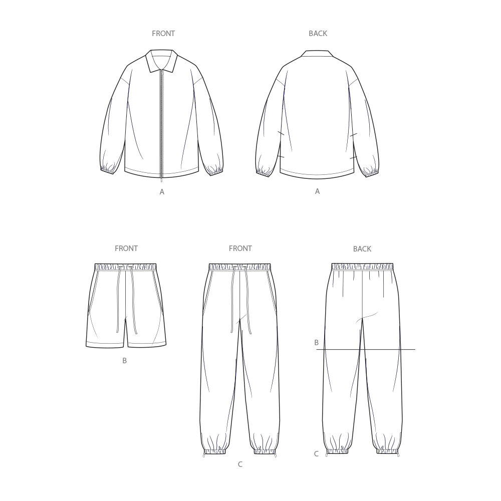 S3111 (PDF) | Simplicity Sewing Pattern Unisex Jacket, Shorts and Pants ...