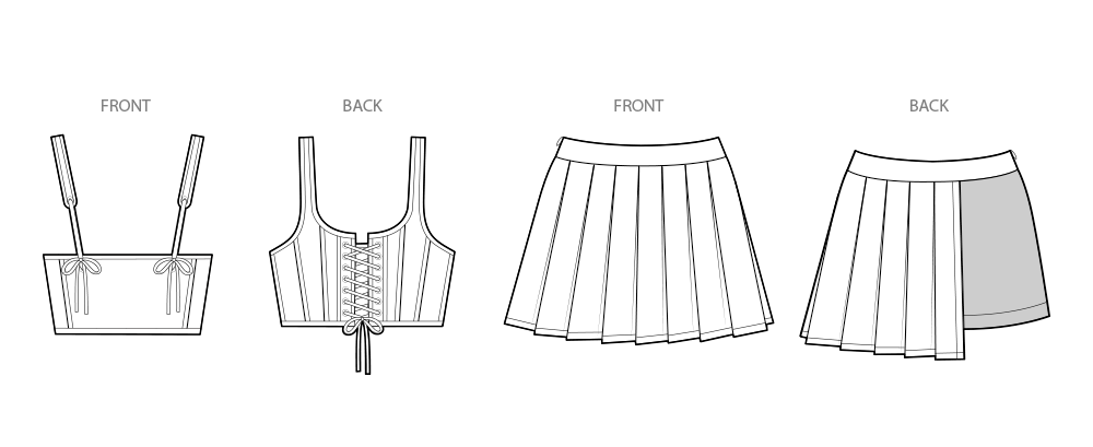 S3118 | Simplicity Sewing Pattern Misses' Cropped Corset and Skort by ...
