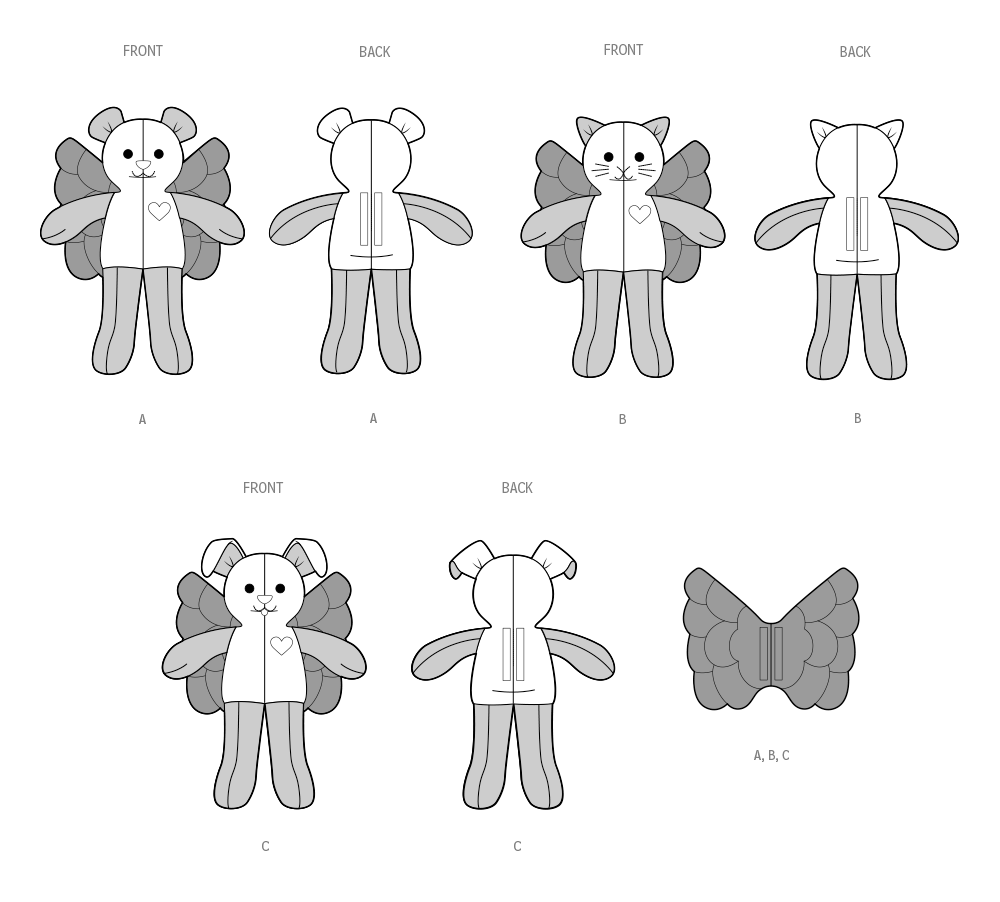 S3122 | Simplicity Sewing Pattern Memory Plush Animals with Wings ...