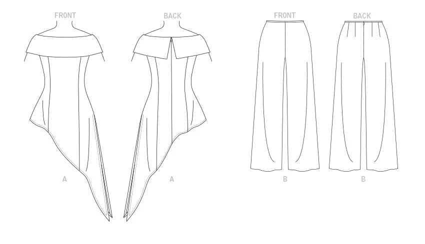 V1869 (PDF) | Misses' and Misses' Petite Top and Pants | Vogue Patterns
