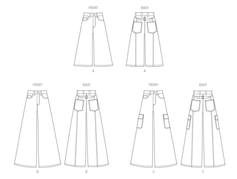 M8630 (PDF) | McCall's Sewing Pattern Misses' Wide Leg Jeans in Two ...