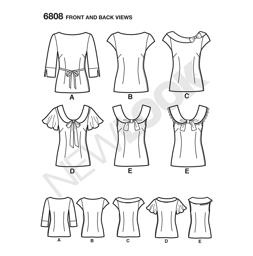 N6808 | New Look Sewing Pattern Misses' Tops | New Look