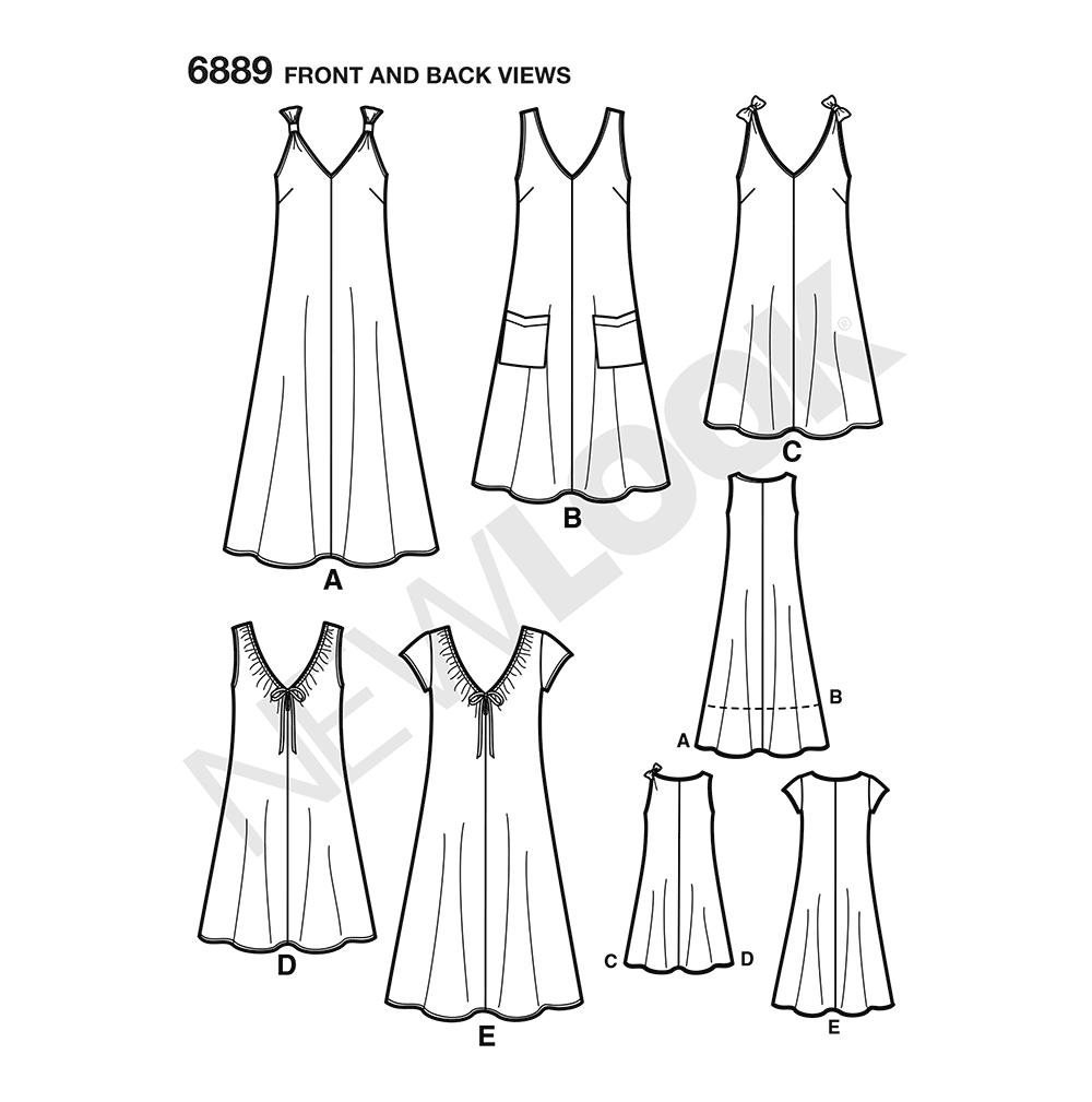 N6889 | New Look Sewing Pattern Misses' Dresses | New Look