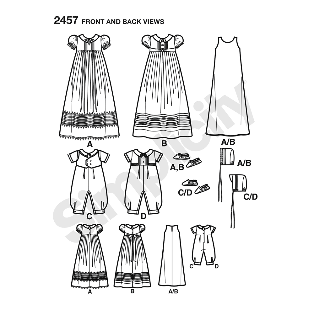 S2457 | Simplicity Sewing Pattern Babies' Special Occasion | Simplicity