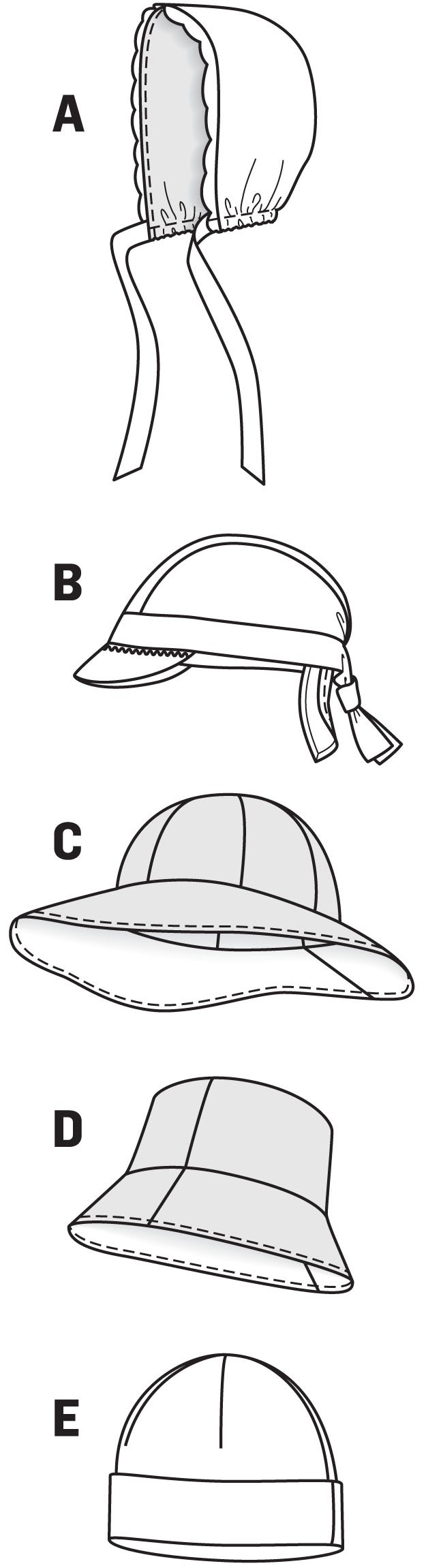 BUR9496 | Burda Style Sewing Pattern Caps & Hats | Burda Style