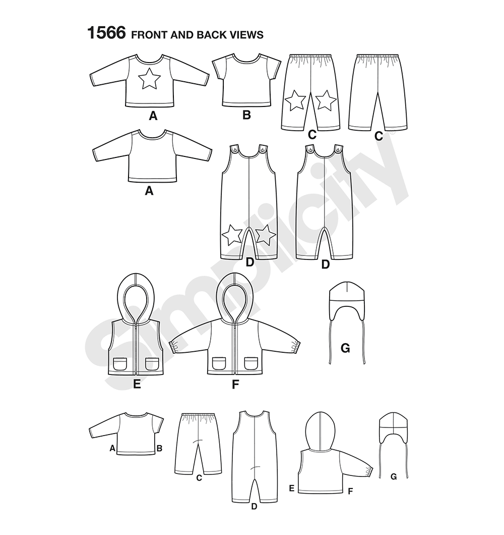 S1566 | Simplicity Sewing Pattern Babies' Separates | Simplicity