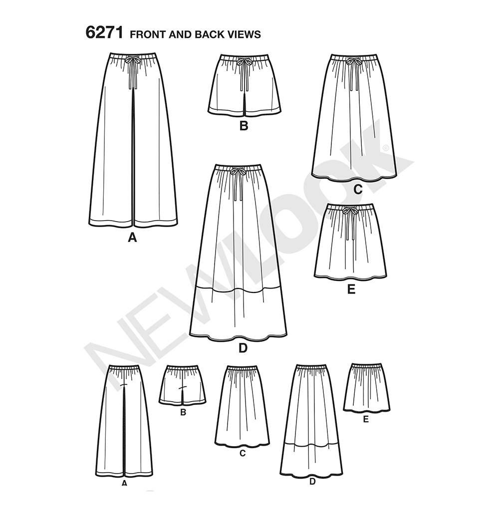 N6271 | New Look Sewing Pattern Misses' Skirt in Three Lengths and ...