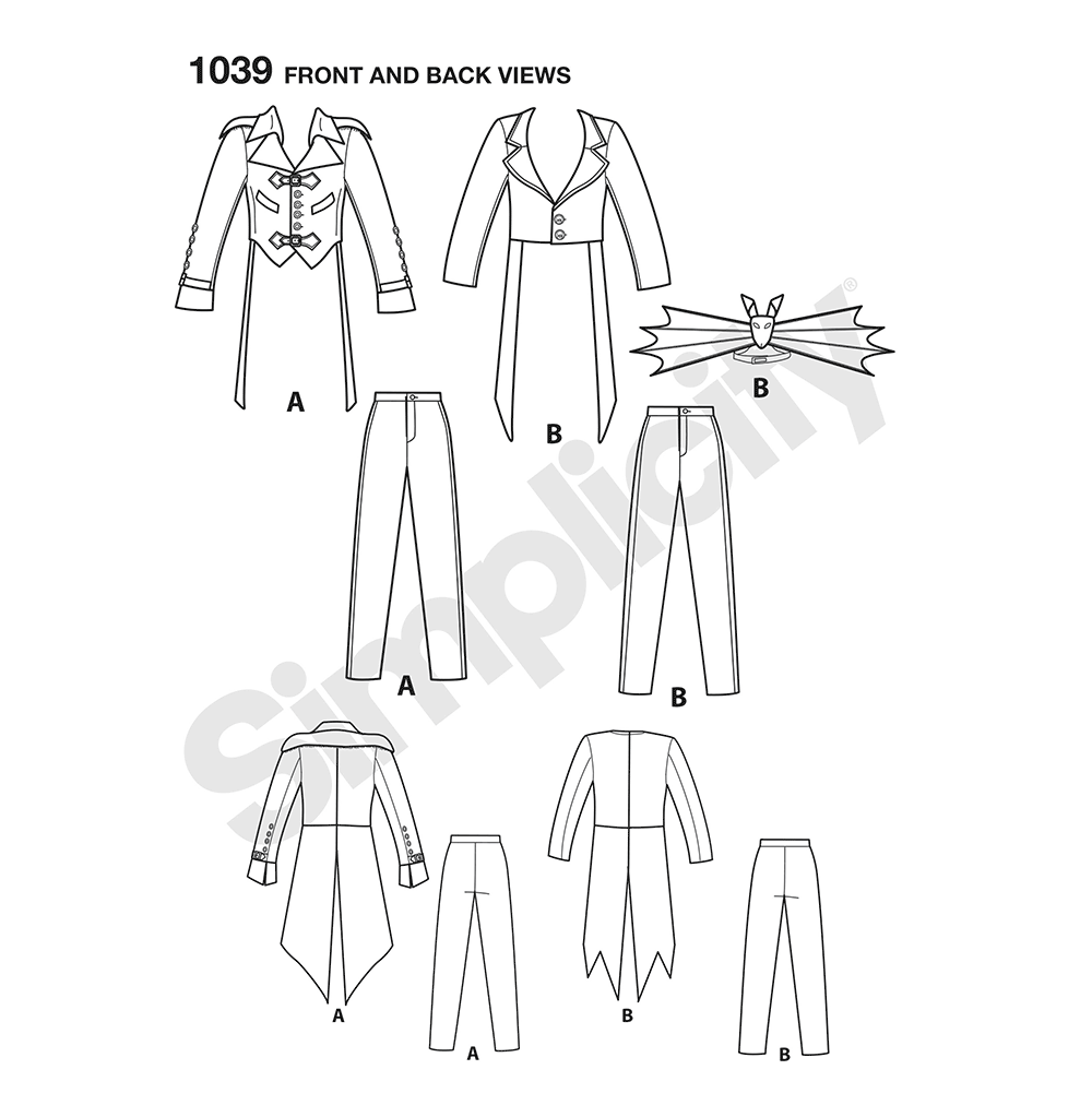 S1039 | Simplicity Sewing Pattern Men's Cosplay Costumes | Simplicity