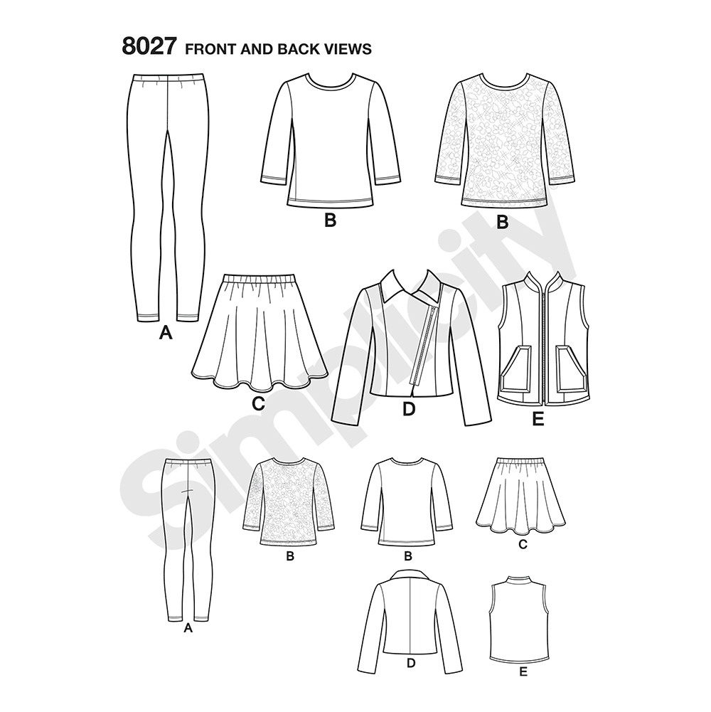 S8027 | Simplicity Sewing Pattern Child's & Girls' Sportswear Pattern ...