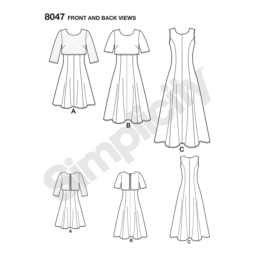 S8047 | Simplicity Sewing Pattern Amazing Fit Misses' Dress in Slim ...