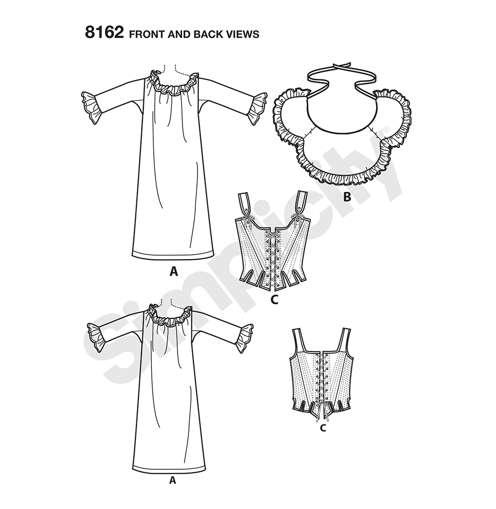 S8162 | Simplicity Sewing Pattern Misses' 18th Century Undergarments ...