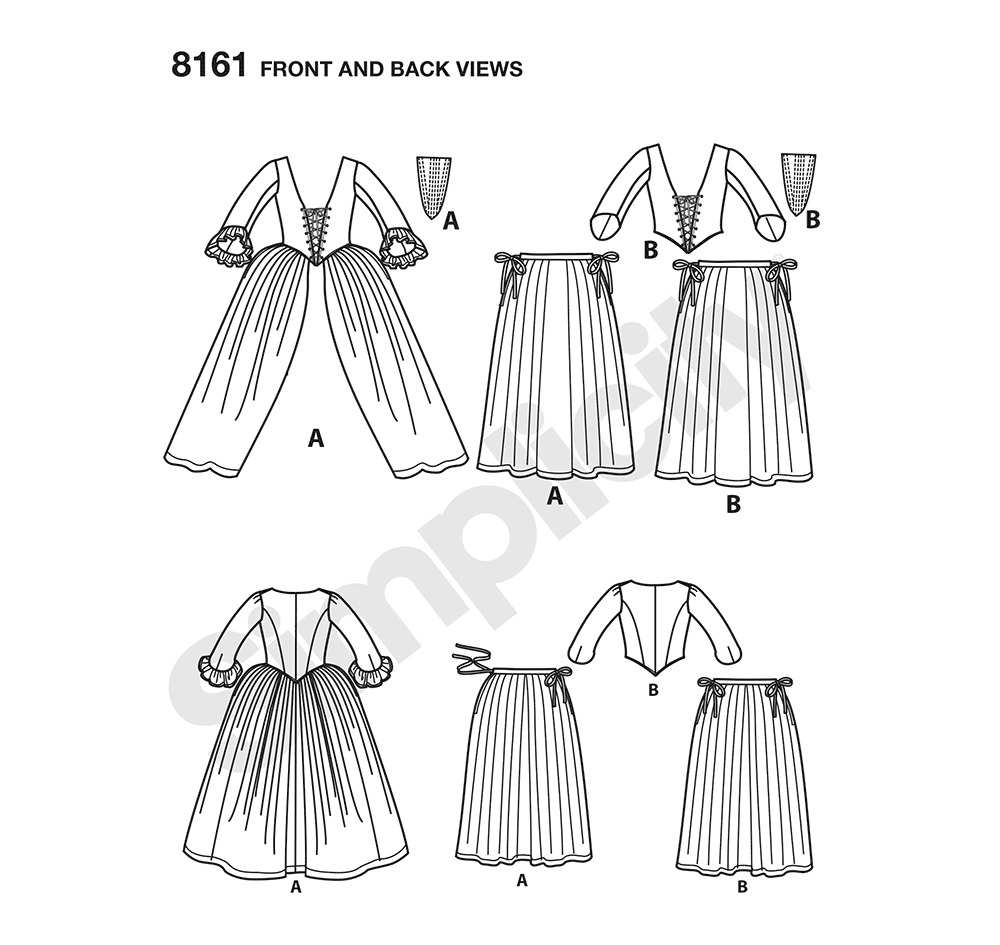 S8161 | Simplicity Sewing Pattern Misses' 18th Century Costumes ...