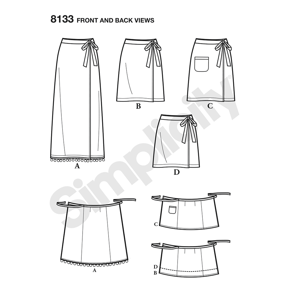 S8133 | Simplicity Sewing Pattern Misses' Learn to Sew Wrap Skirts ...