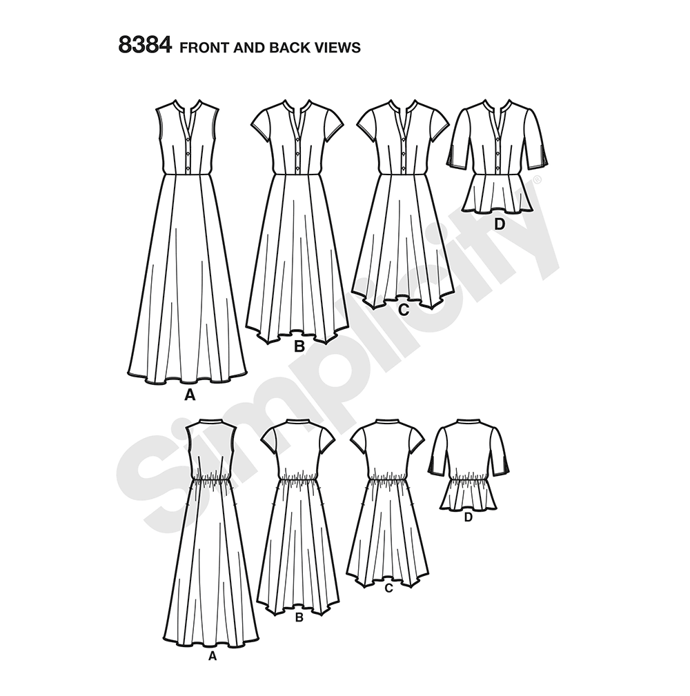 S8384 | Simplicity Sewing Pattern Misses' Dress with Length Variations ...