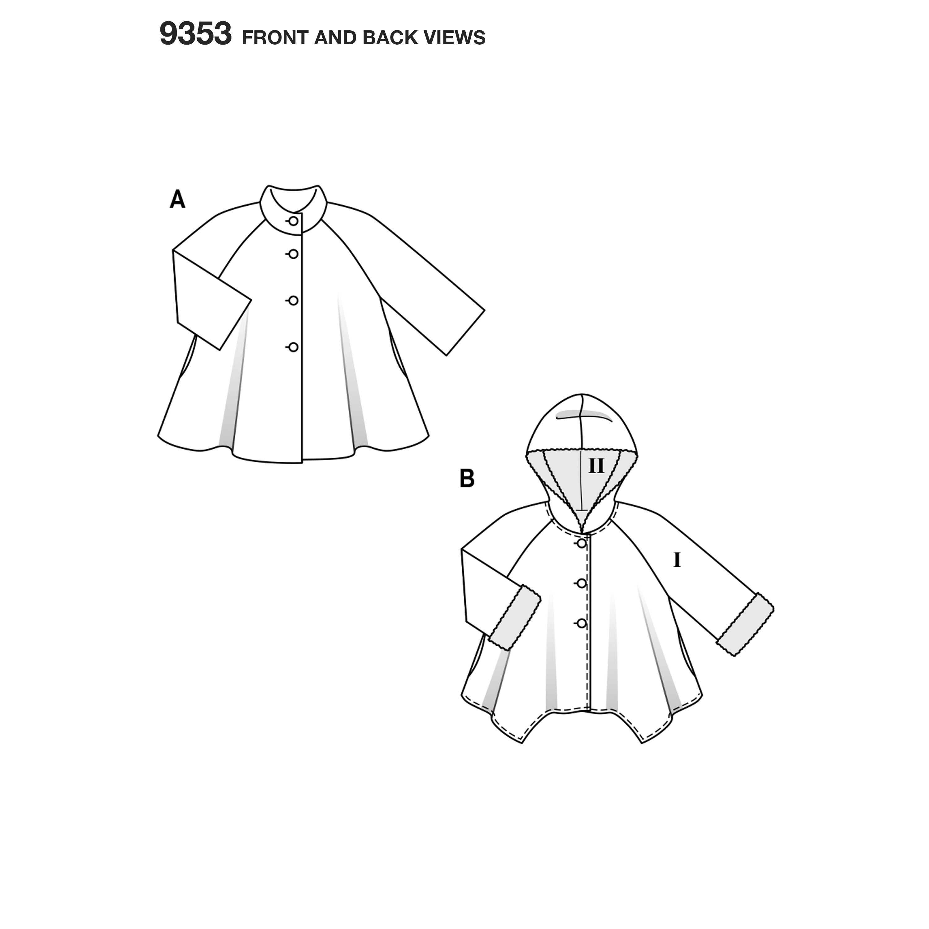 BUR9353 | Burda Style Sewing Pattern Child's A-Line Coat | Burda Style